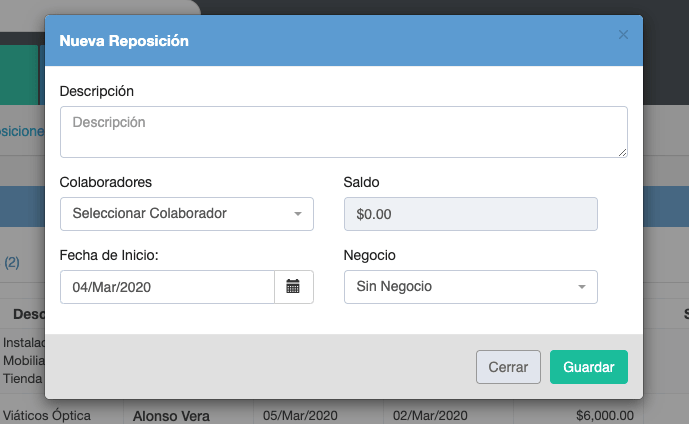 Actualización: reposiciones de gastos - Orderly